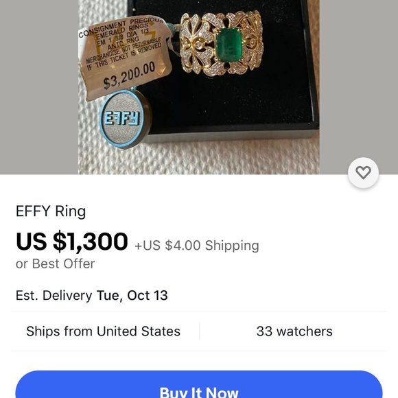 Effy | Jewelry | Effy 8k Gold Sterling Silver Ring | Poshmark